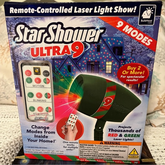 Star Shower Ultra 9 | Holiday | Nwt Star Shower Ultra 9 Laser Light ...
